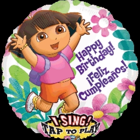Dora Birthday - Feliz Cumpleanos Sing-A-Tune Foil Balloon ANA21708 ...