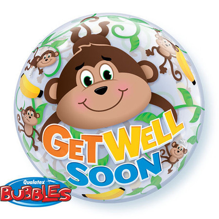 Get Well Monkeys Bubble Balloon Q66090 - Balloon World