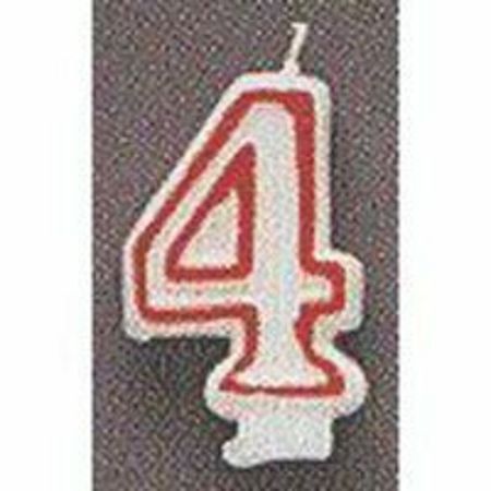 Candle Numeral 4 Red M360-4 - Balloon World