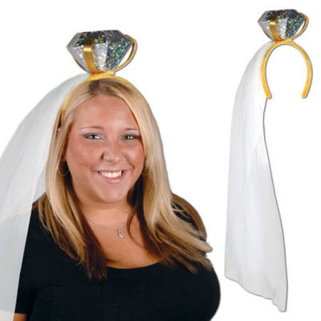 Diamond Ring Headband with Veil BE60560 - Balloon World